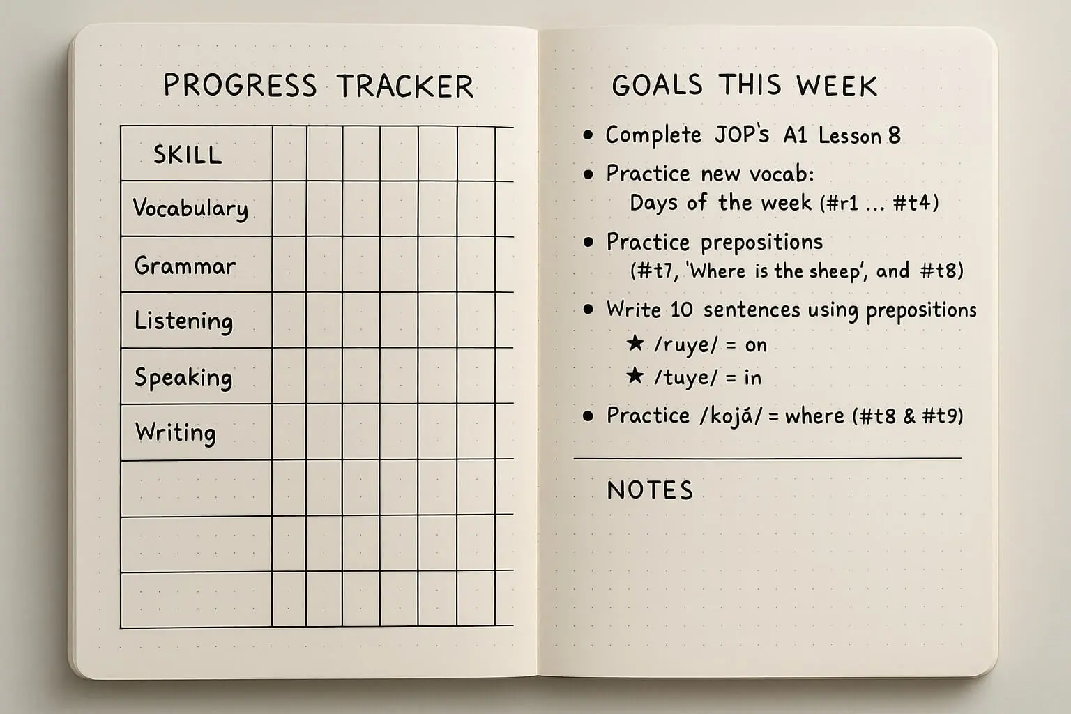 How to Use Bullet Journaling for Learning Persian - Joy of Persian